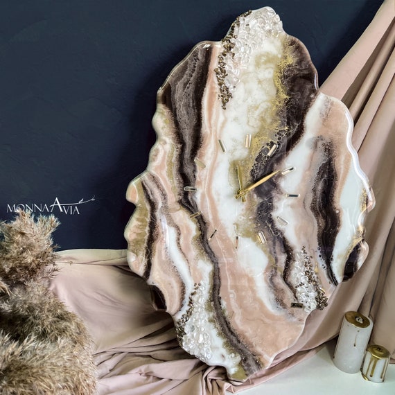 Geode Wall Clock Modern Wall Art Wall Clock Unique - Etsy