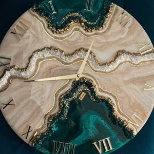 Resin Geode Clock, Geode Painting, Resin Art Clock, Abstract Painting ...