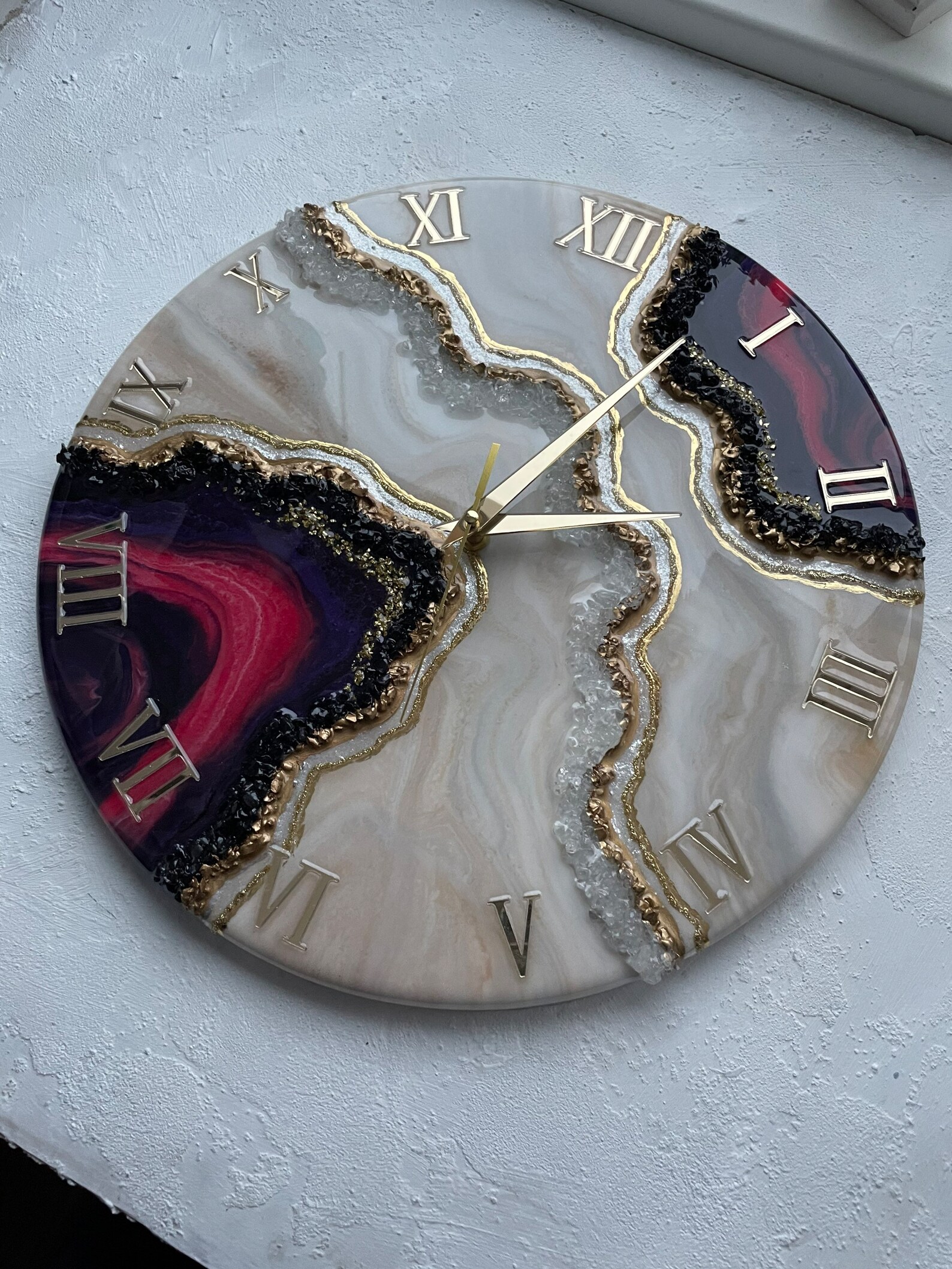 Resin Geode Clock, Geode Painting, Resin Art Clock, Abstract Painting ...