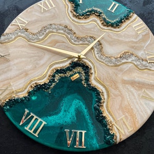 Resin Geode Clock, Geode Painting, Resin Art Clock, Abstract Painting ...