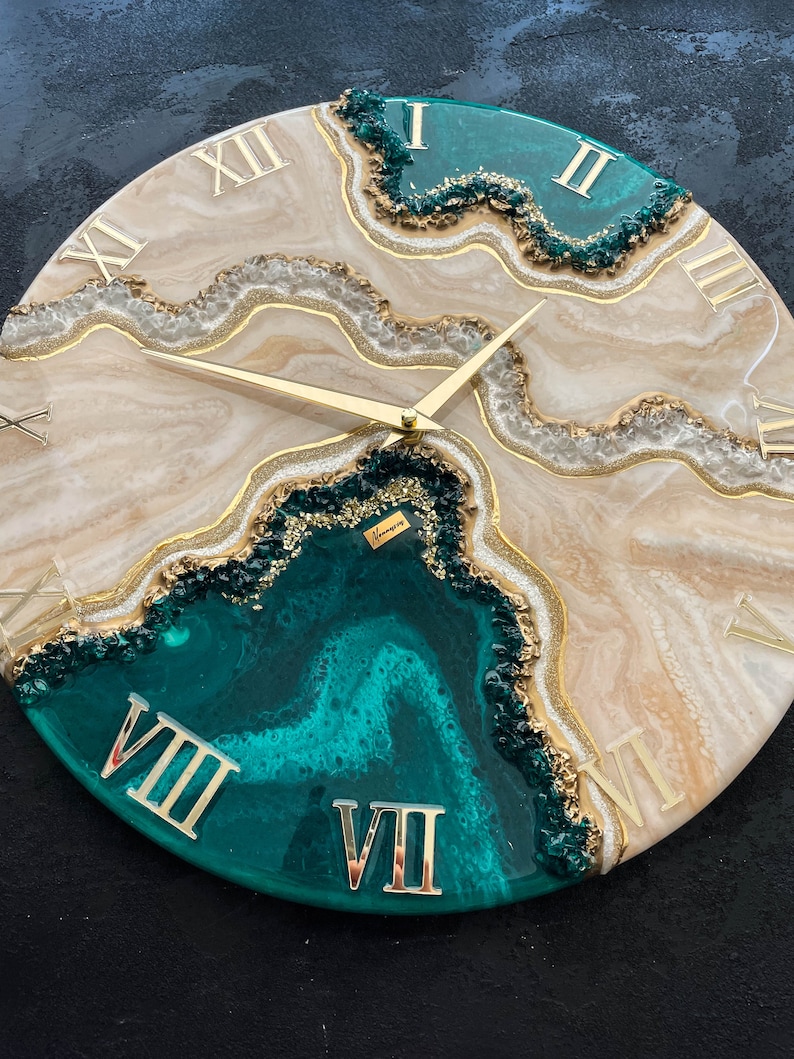 Resin Geode Clock Geode Painting Resin Art Clock Abstract - Etsy