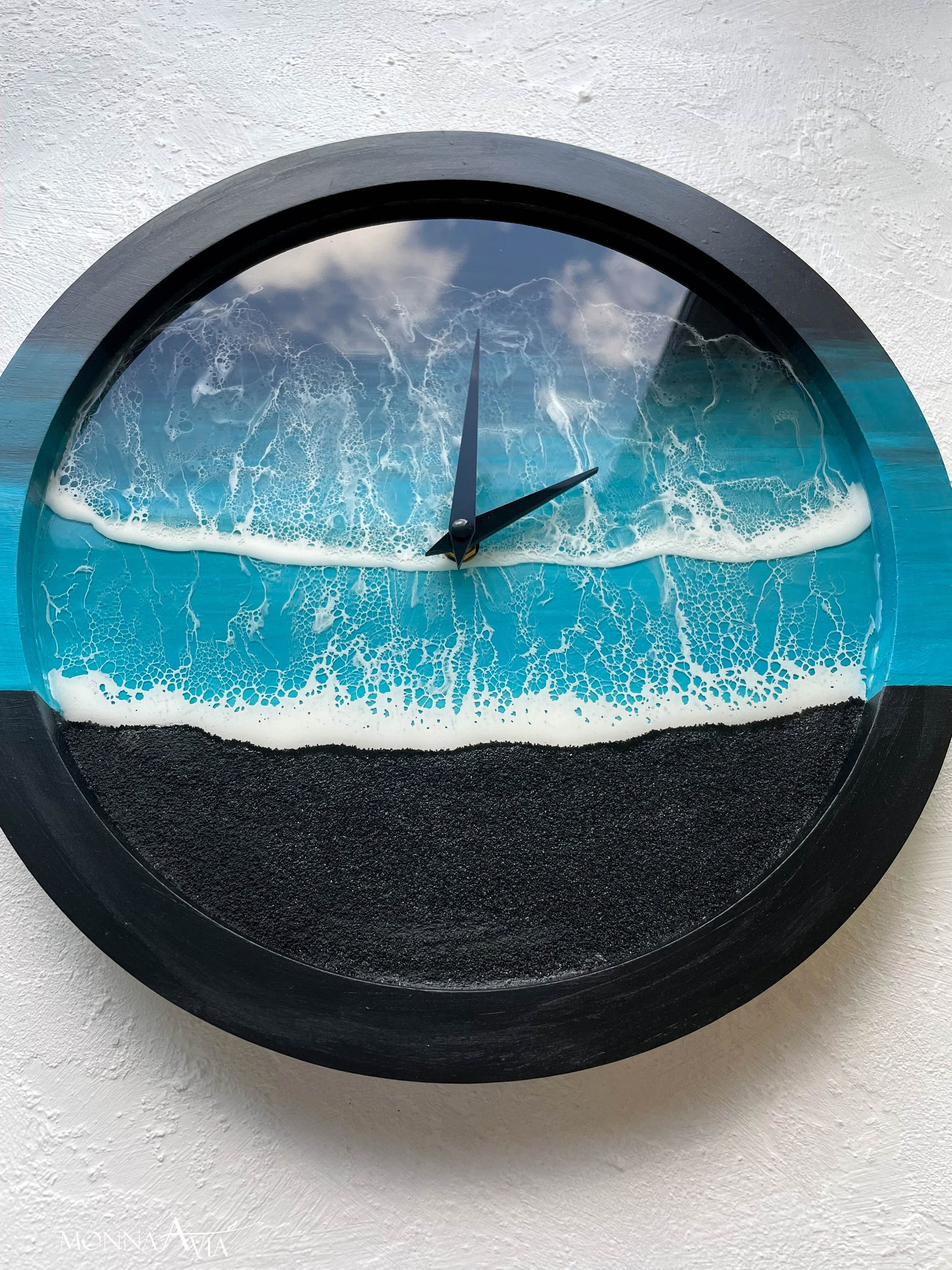 Epoxy Clock in Sea Technique | Epoxy Wall Clock | Clock Whith Silent ...