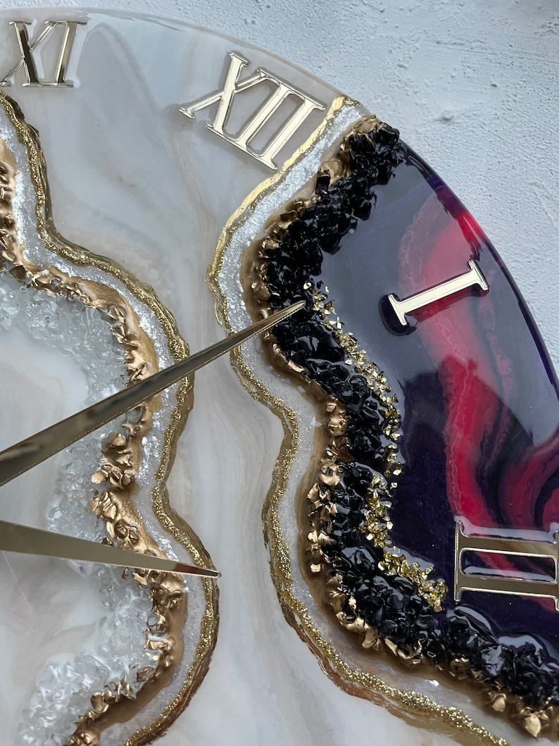 Resin Geode Clock, Geode Painting, Resin Art Clock, Abstract Painting ...