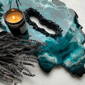 Geode Wall Picture, Wall Painting, Geode Wall, Ocean Silver Geode ...