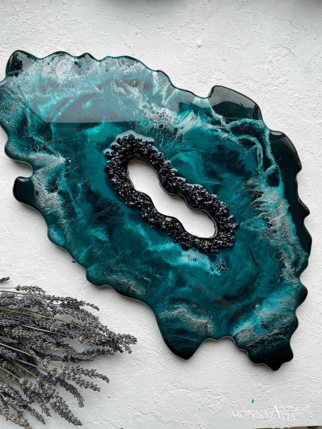 Geode Wall Picture, Wall Painting, Geode Wall, Ocean Silver Geode ...