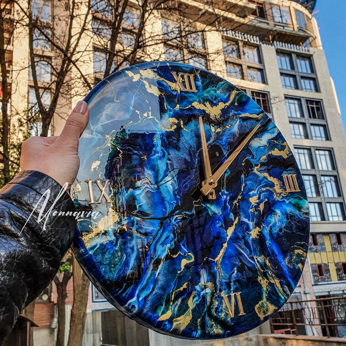 Wall Clock Unique Resin Art Modern Wall Clock Abstract Wall - Etsy