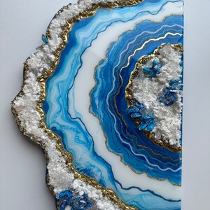 Geode Wall Picture, Wall Painting, Geode Wall, Wall Decor Blue ...