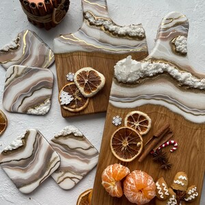 Wood Cutting Board Set Geode Board Geode Crystal Art Decorative Board ...