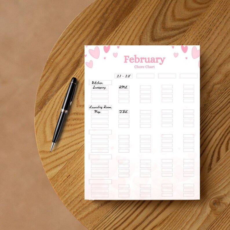 Printable/customizable Chore Chart for Family Chores - 8.5x11 - 12 ...