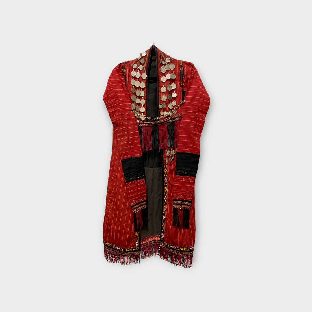 Vintage Turkman Silk Coat: Hand-embroidered Tribal Chapan - Etsy