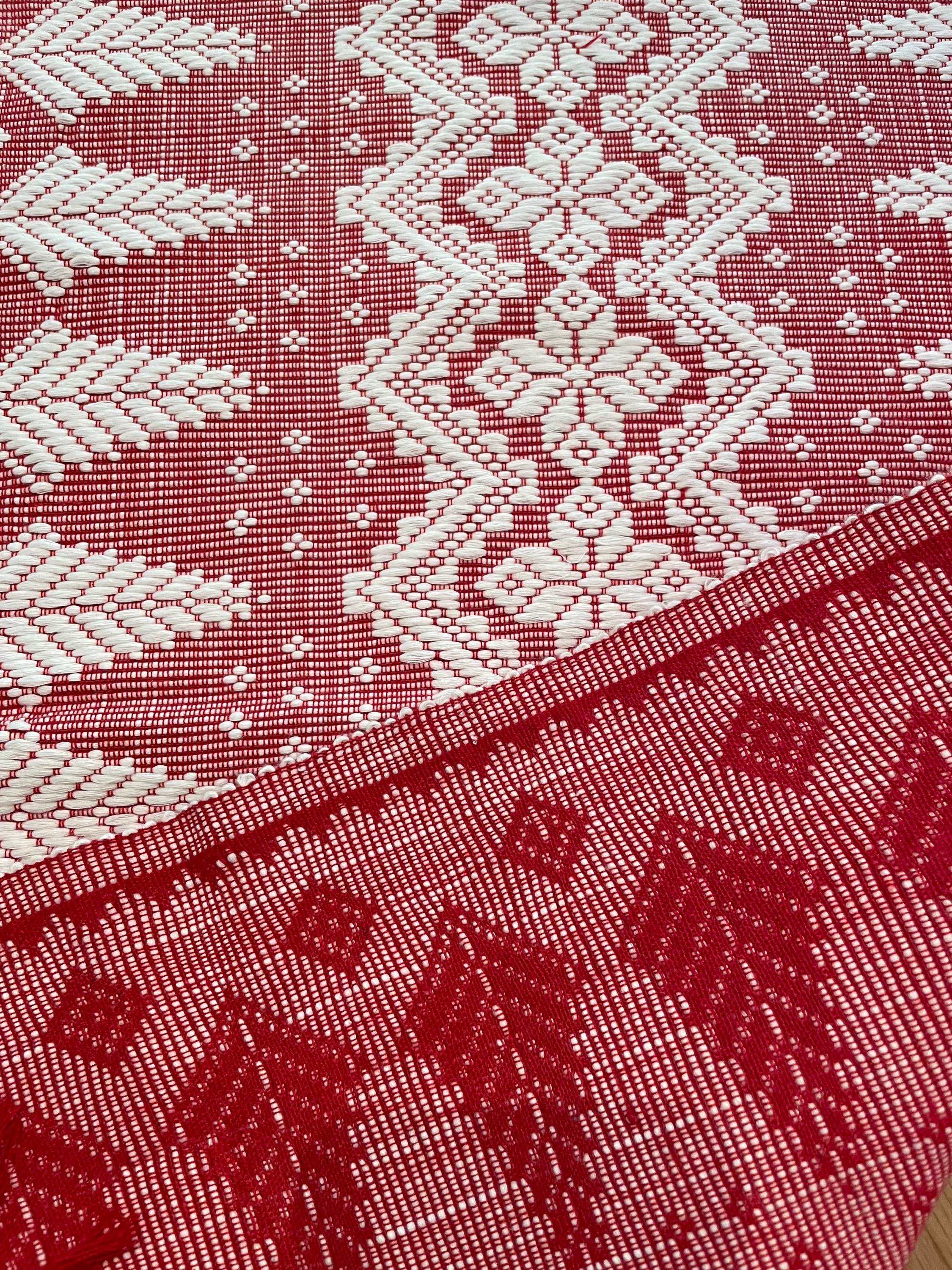 Inabel Bed or Table Runner, Red and White - Etsy