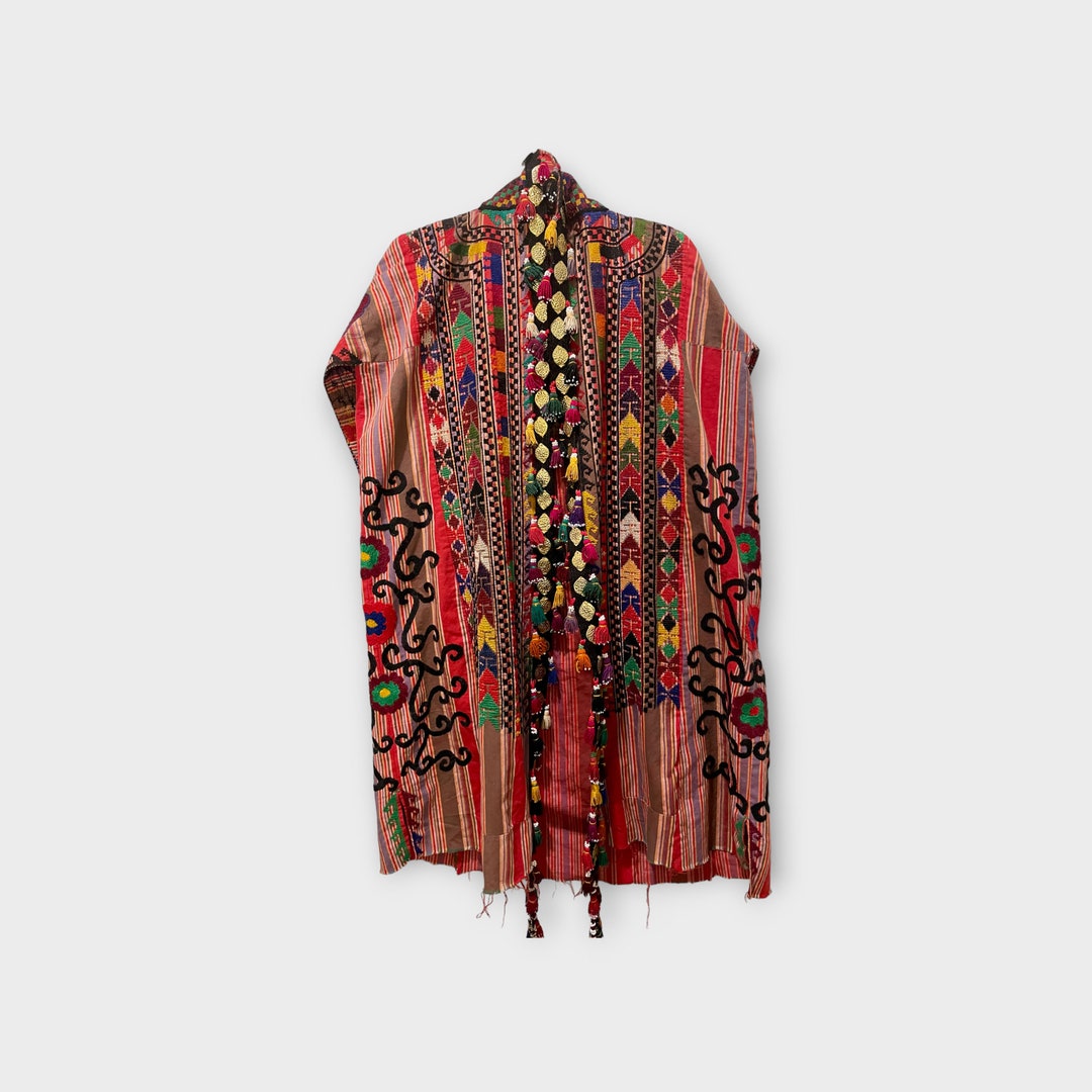 Antique Turkmen Chirpy Costume – Rare Silk Embroidered Ceremonial ...