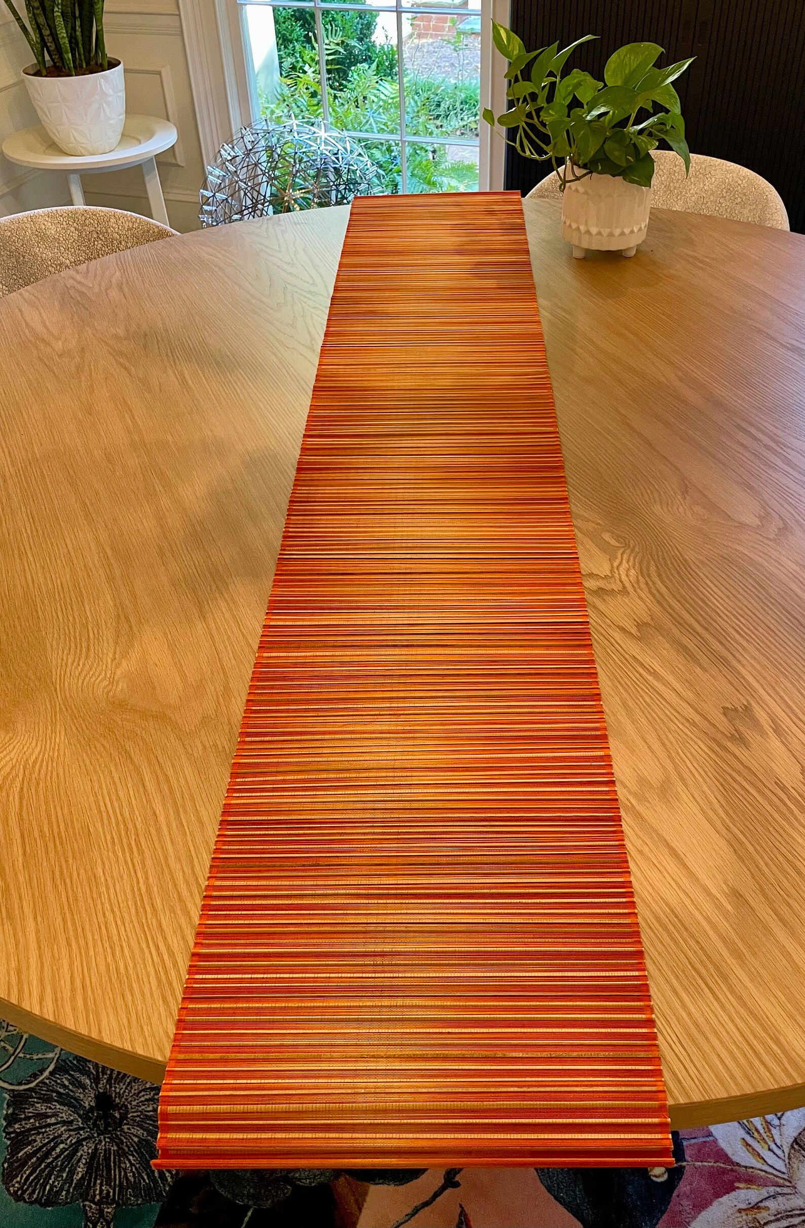 Raffia Table Runner From the Philippines, Orange - Etsy