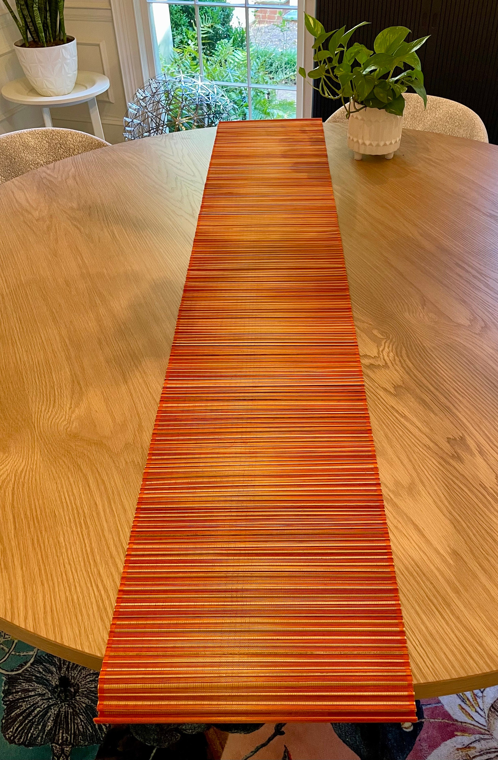 Raffia Table Runner From the Philippines, Orange - Etsy