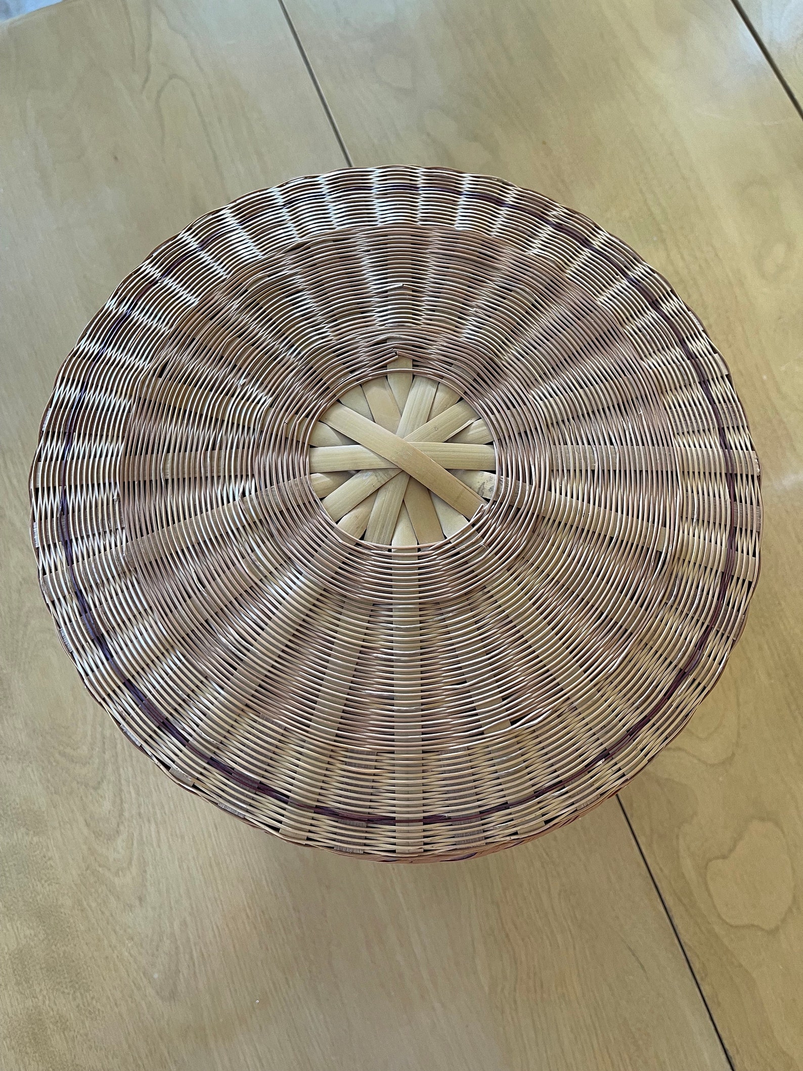 Vintage Asian Woven Bamboo / Wicker Footed Nesting Baskets With Lids / Set of 3 - Etsy