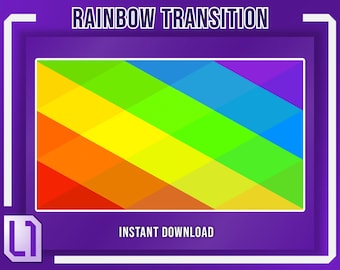 Rainbow Twitch Overlay Animated Twitch Transition, Stream Transition ...