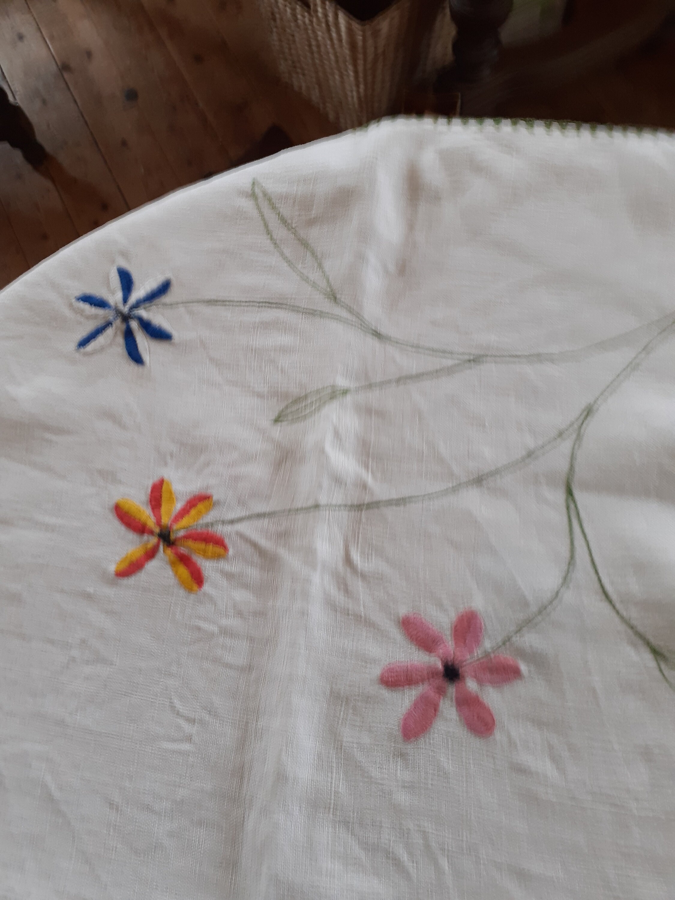 A Beautiful Vintage French Florally Hand Embroidered Square - Etsy