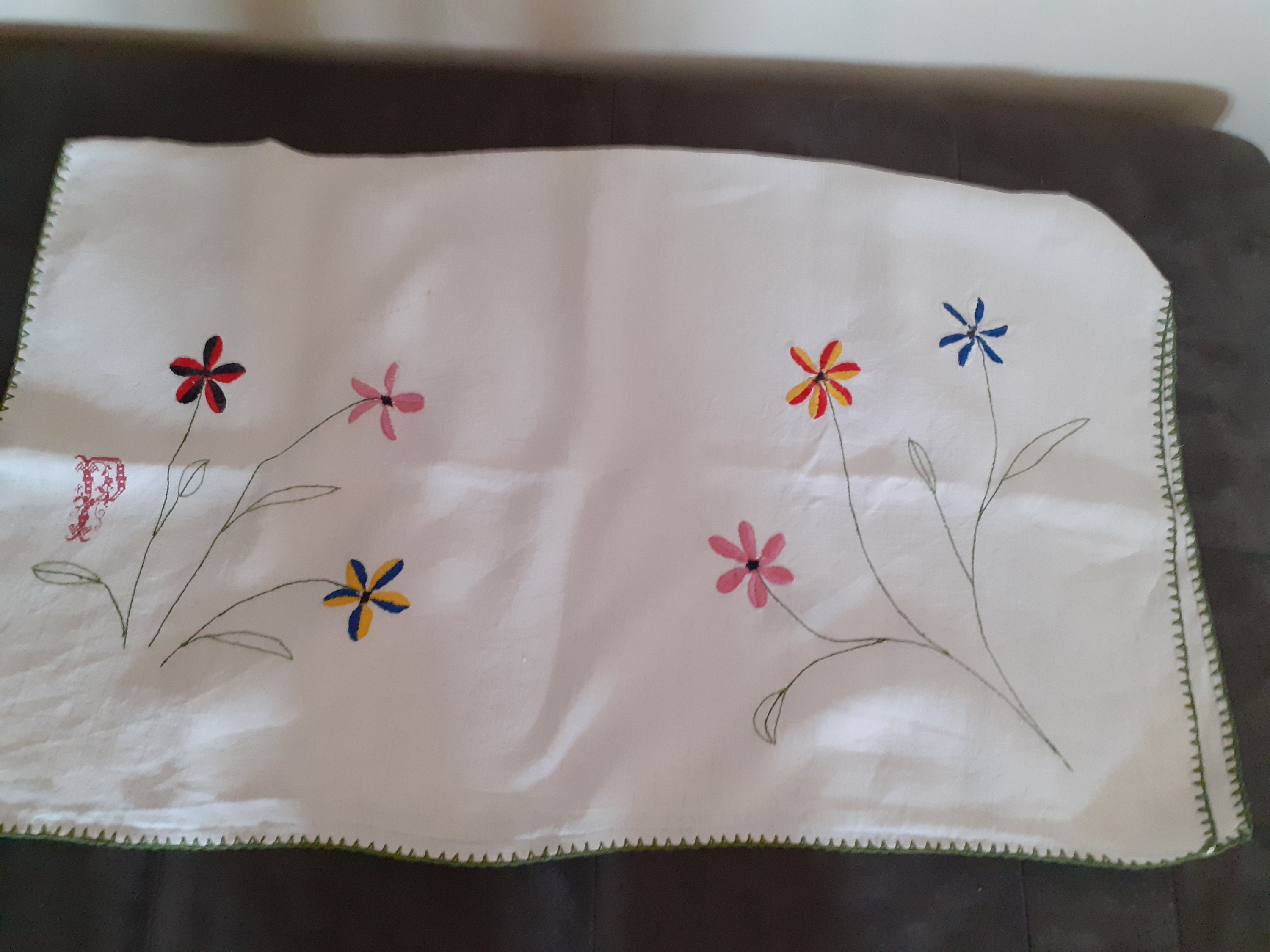A Beautiful Vintage French Florally Hand Embroidered Square - Etsy