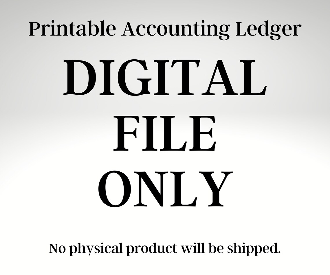 Printable Accounting Ledger | Bookkeeping Journal for Small Businesses ...