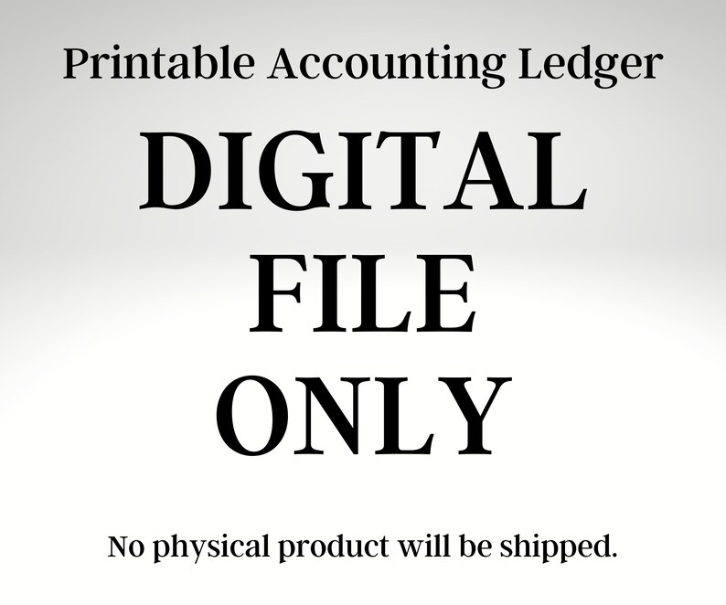 Printable Accounting Ledger Bookkeeping Journal For Small Etsy