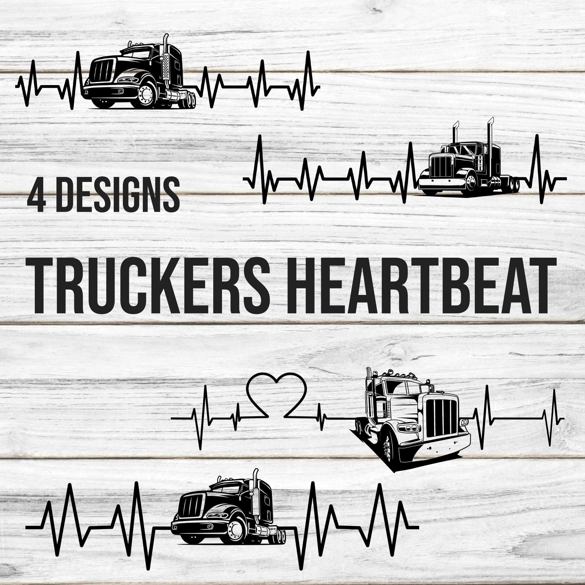 Truck Driver's Heartbeat Bundle | Trucker's Heartbeat | Truck Driver ...