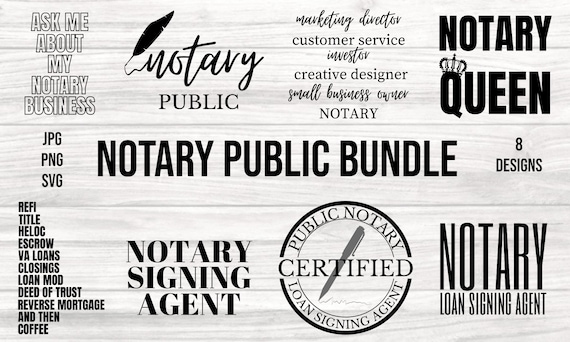 Notary Public Bundle Signing Agent Bundle Notary Queen - Etsy