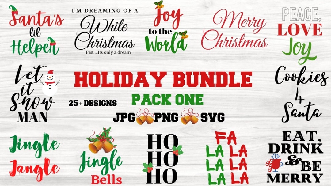 25+ Christmas SVG Bundle, SVG and PNG Files, Clipart, Cut Files, Cricut ...