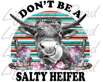 Salty Heifer Png | Etsy