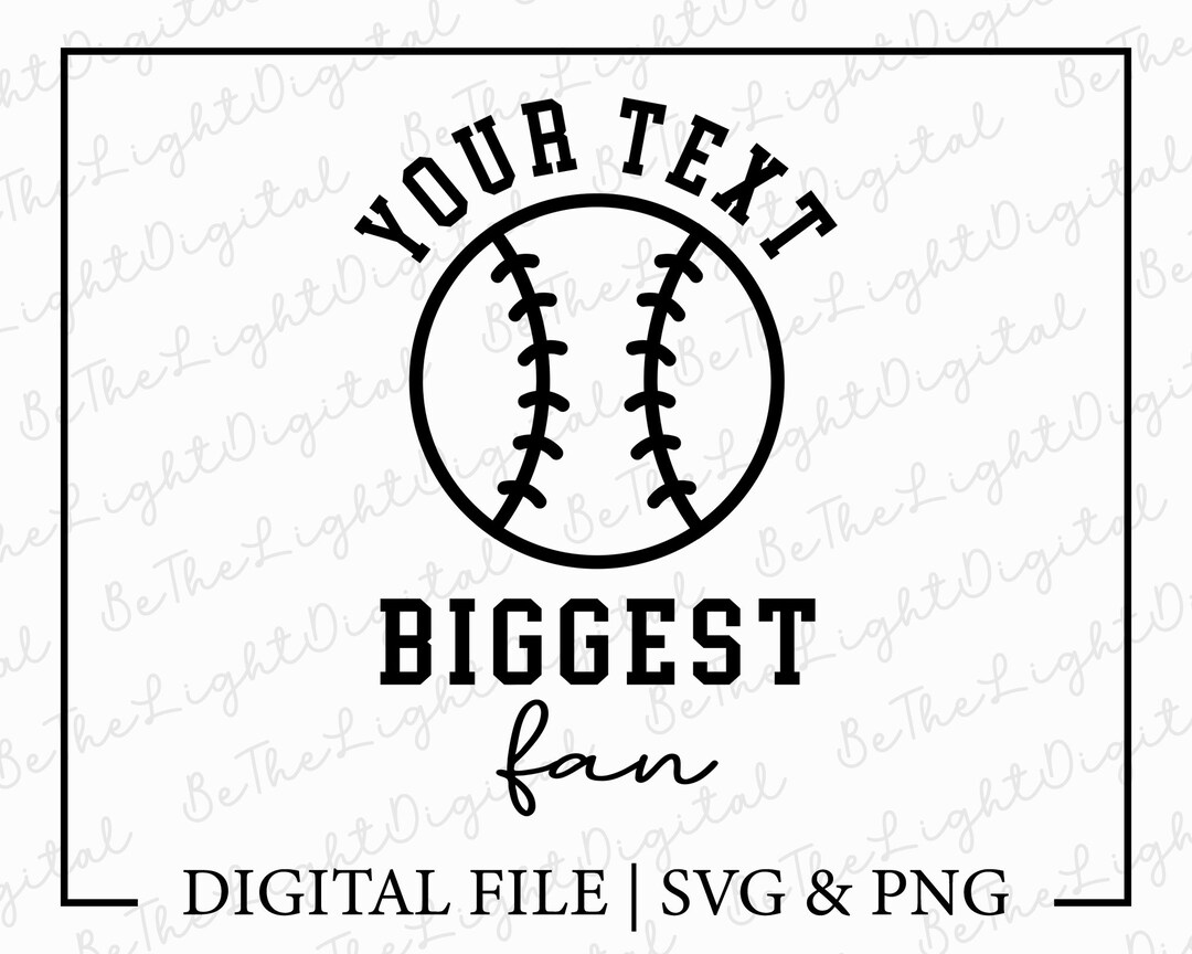 Custom Biggest Fan Svg, Softball Svg, Digital Download, Custom Softball ...