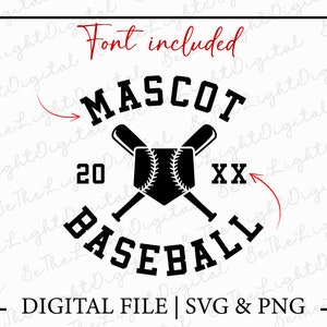 Mascot Svg, Baseball Base Svg, Arched Svg, Baseball Svg, Digital ...