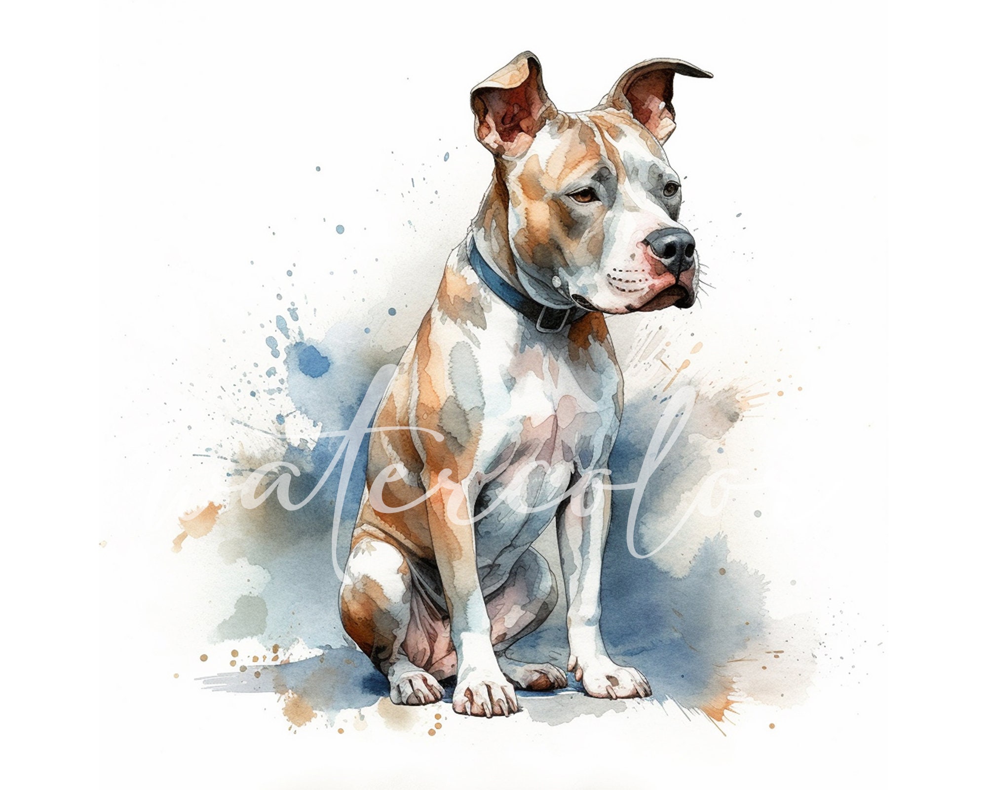 Watercolor Pitsky Clipart, 12 High Quality Jpgs, Dog Clipart, Card ...