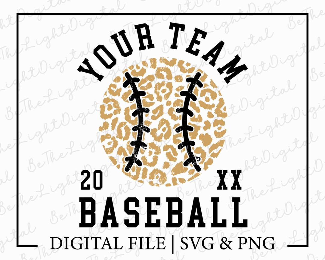 Custom Baseball Svg, Baseball Svg, Digital Download, Leopard Svg ...