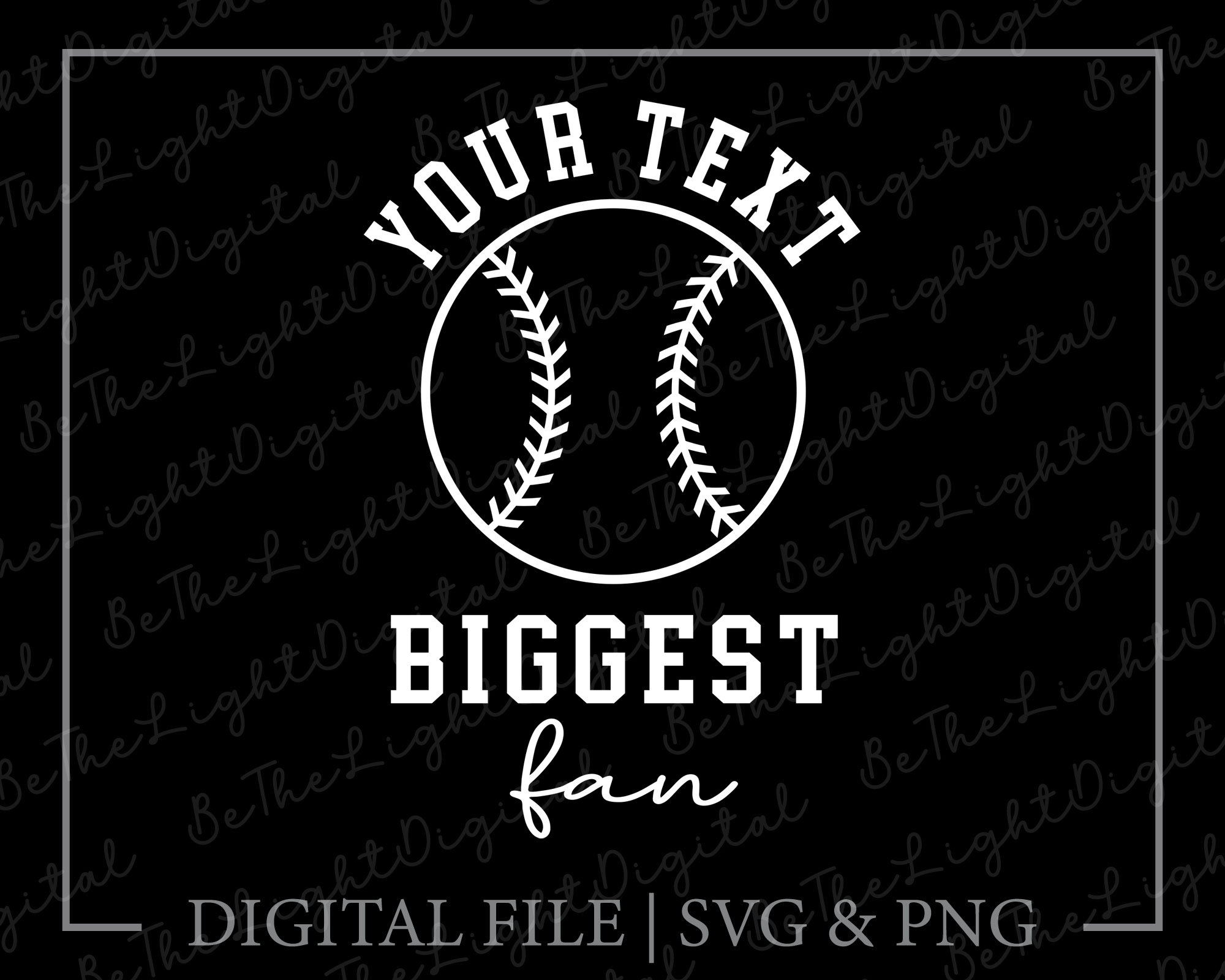 Custom Biggest Fan Svg, Baseball Svg, Digital Download, Custom Baseball ...
