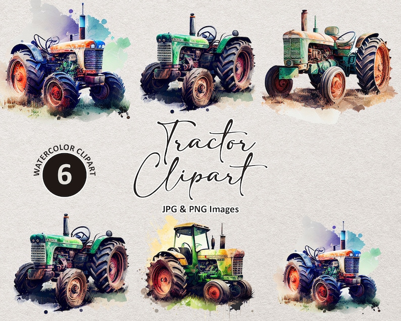 Tractor Clipart, Png Bundle, Farm Tractor Png, Digital Download ...