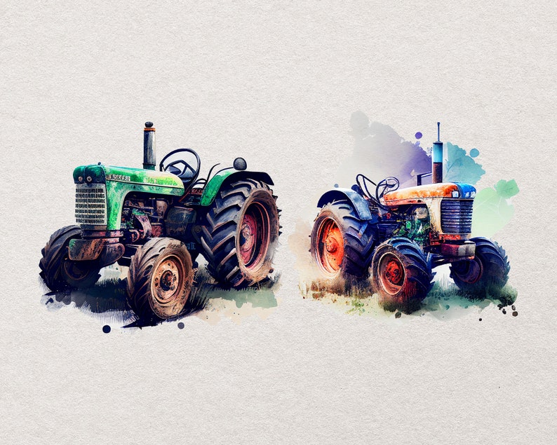 Tractor Clipart, Png Bundle, Farm Tractor Png, Digital Download ...