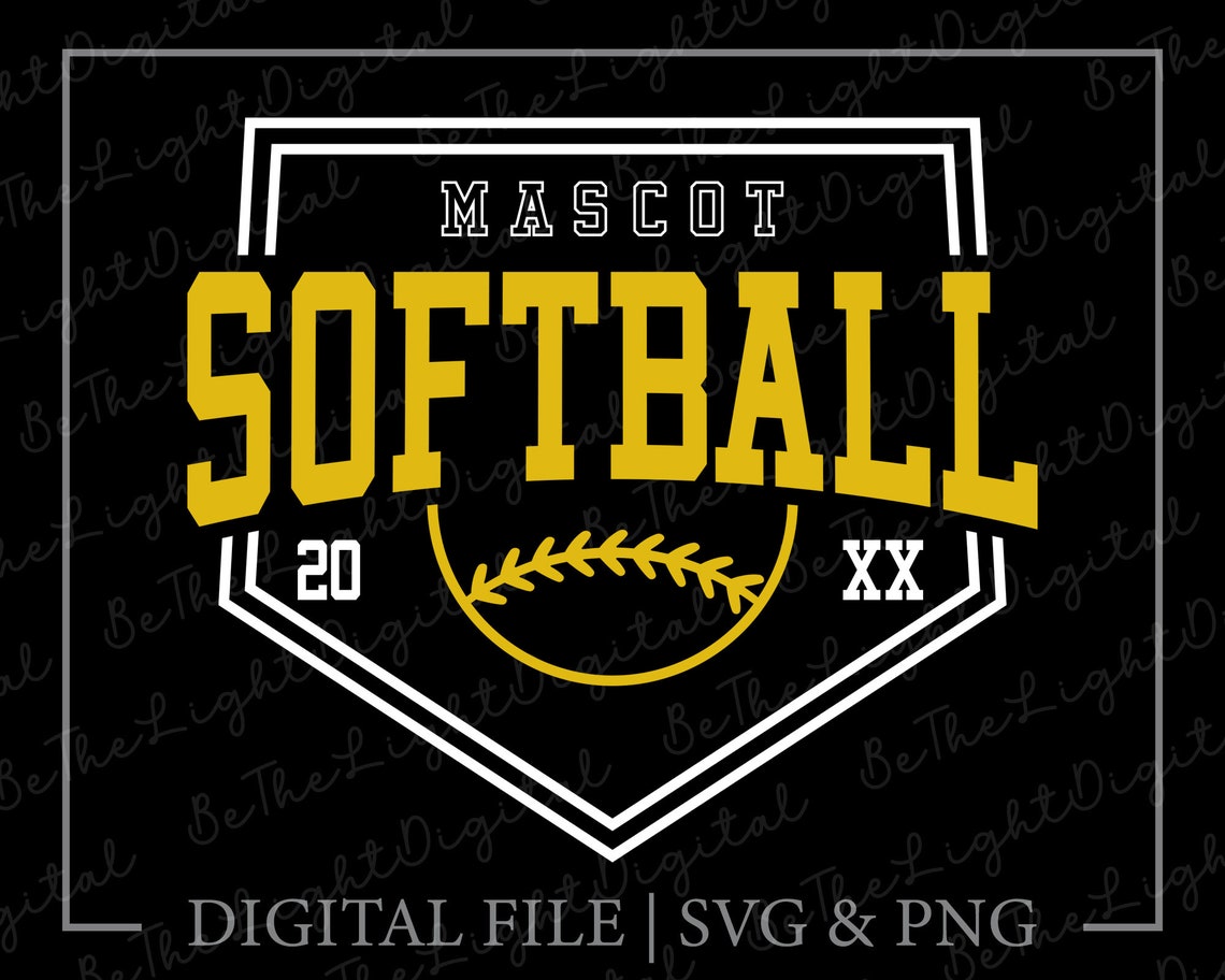 Softball Svg, Mascot Svg, Custom Svg, Softball Base Svg, Digital ...