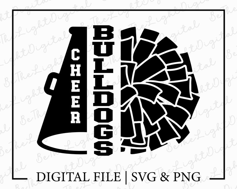Cheer Bulldogs Svg, Pom Pom Svg, Printable, Cheerleader Svg, Team Name ...