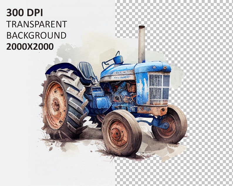 Watercolor Tractor Png, Tractor Png, Farm Life Png, Watercolor Png, Ai ...