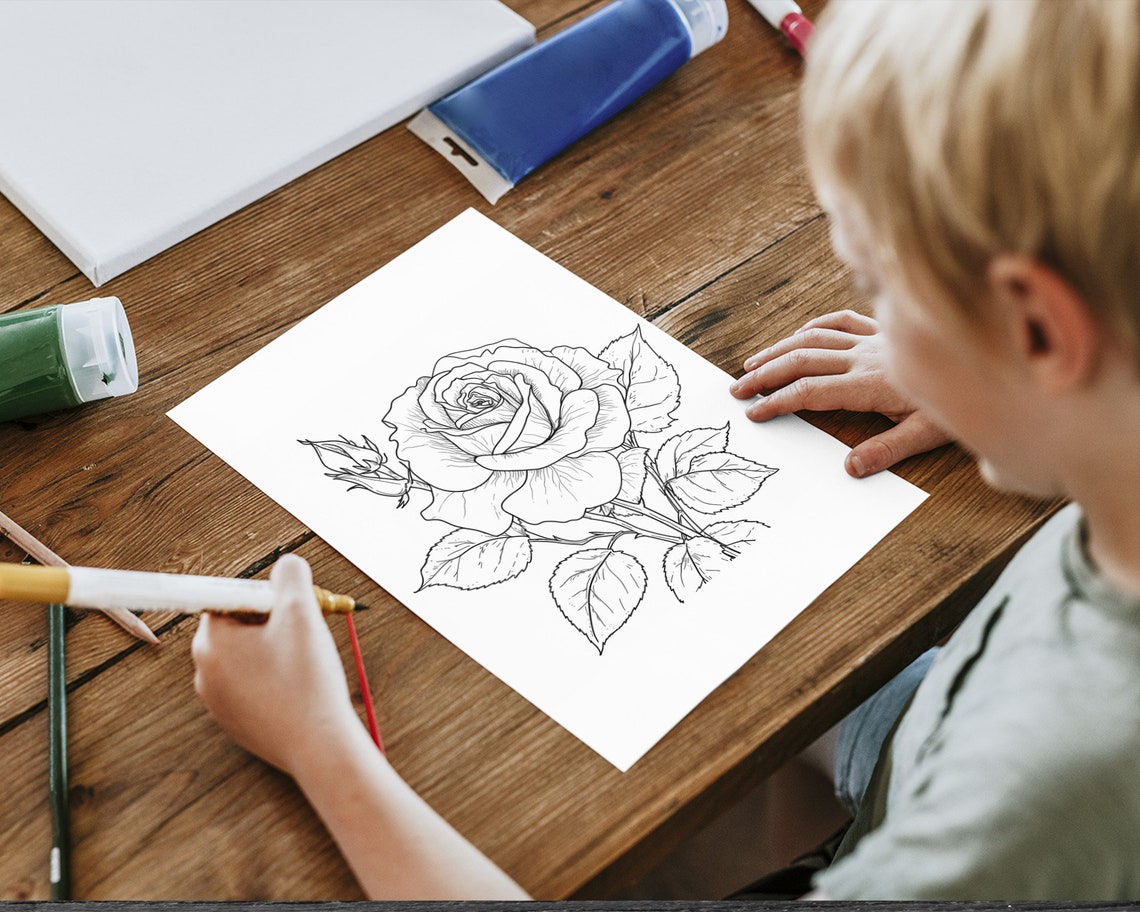 40 Flower Coloring Page, Outline Coloring Page, Fantasy Coloring Page ...
