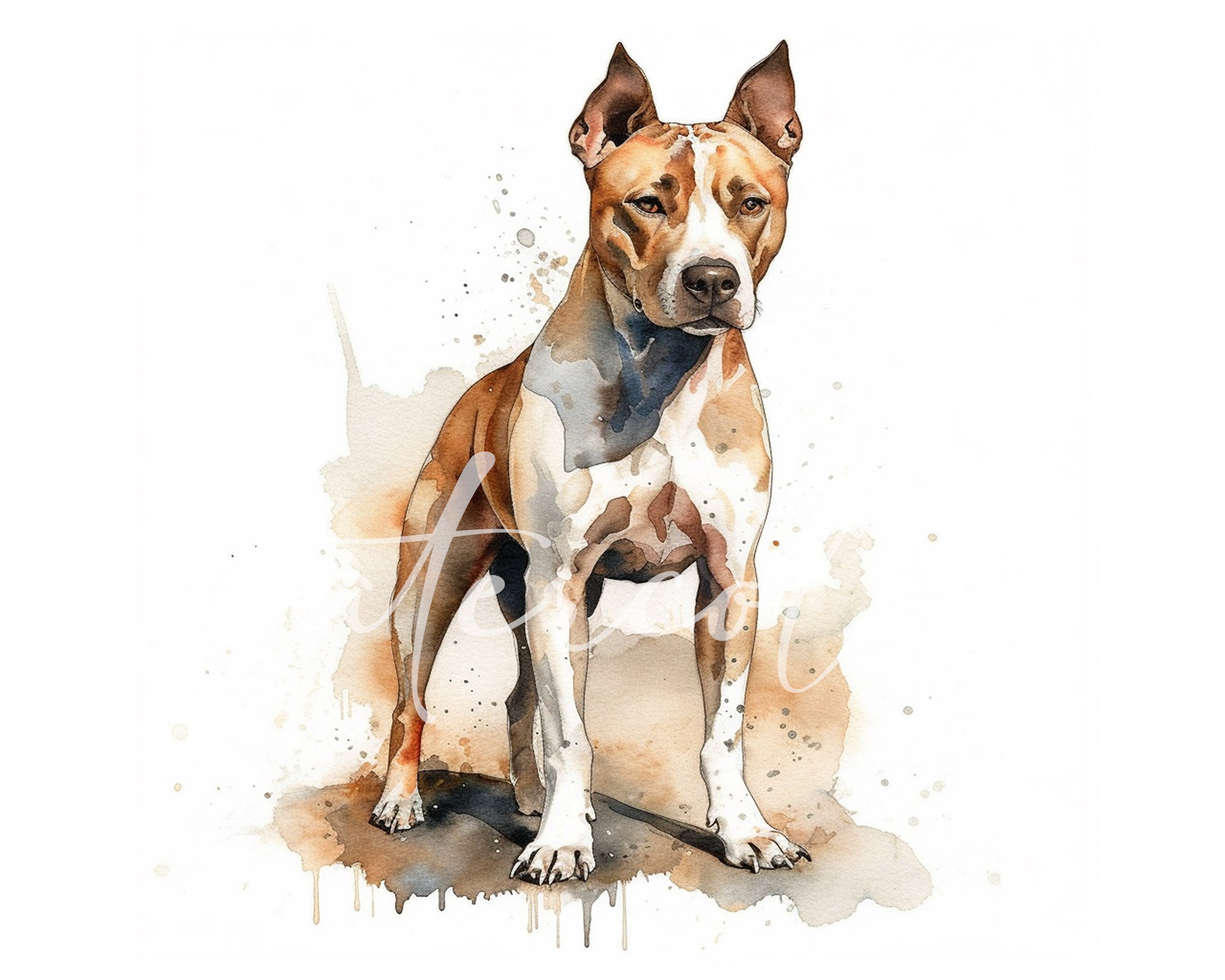 Watercolor Pitsky Clipart, 12 High Quality Jpgs, Dog Clipart, Card ...
