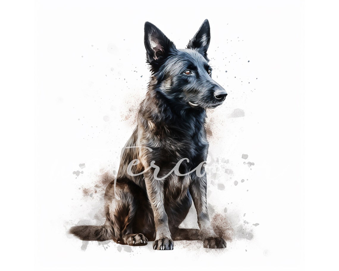 Watercolor Dutch Shepherd Clipart, 12 High Quality Jpgs, Dog Clipart ...