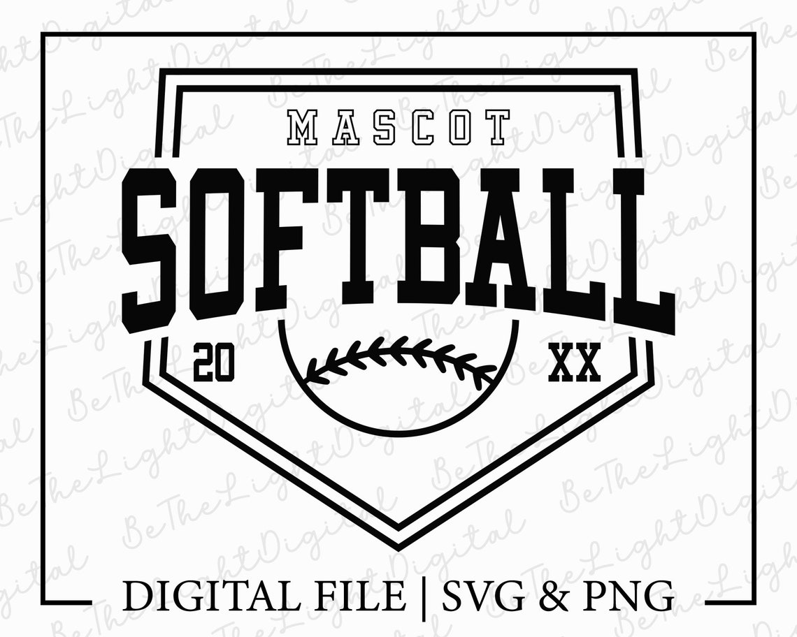 Softball Svg, Mascot Svg, Custom Svg, Softball Base Svg, Digital ...