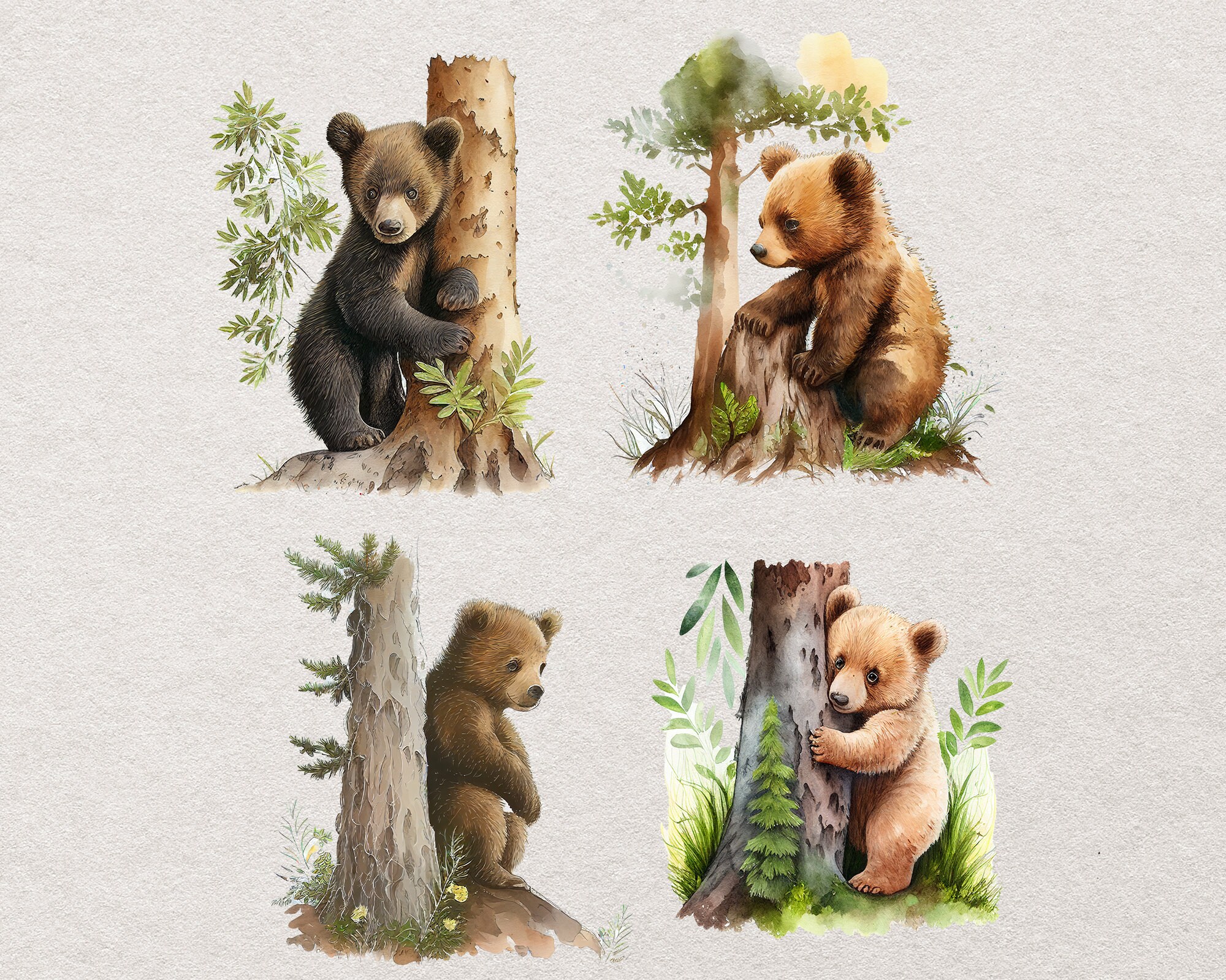 Watercolor Bear Png Bear Png Bear Art Colorful Bear Png Ai - Etsy
