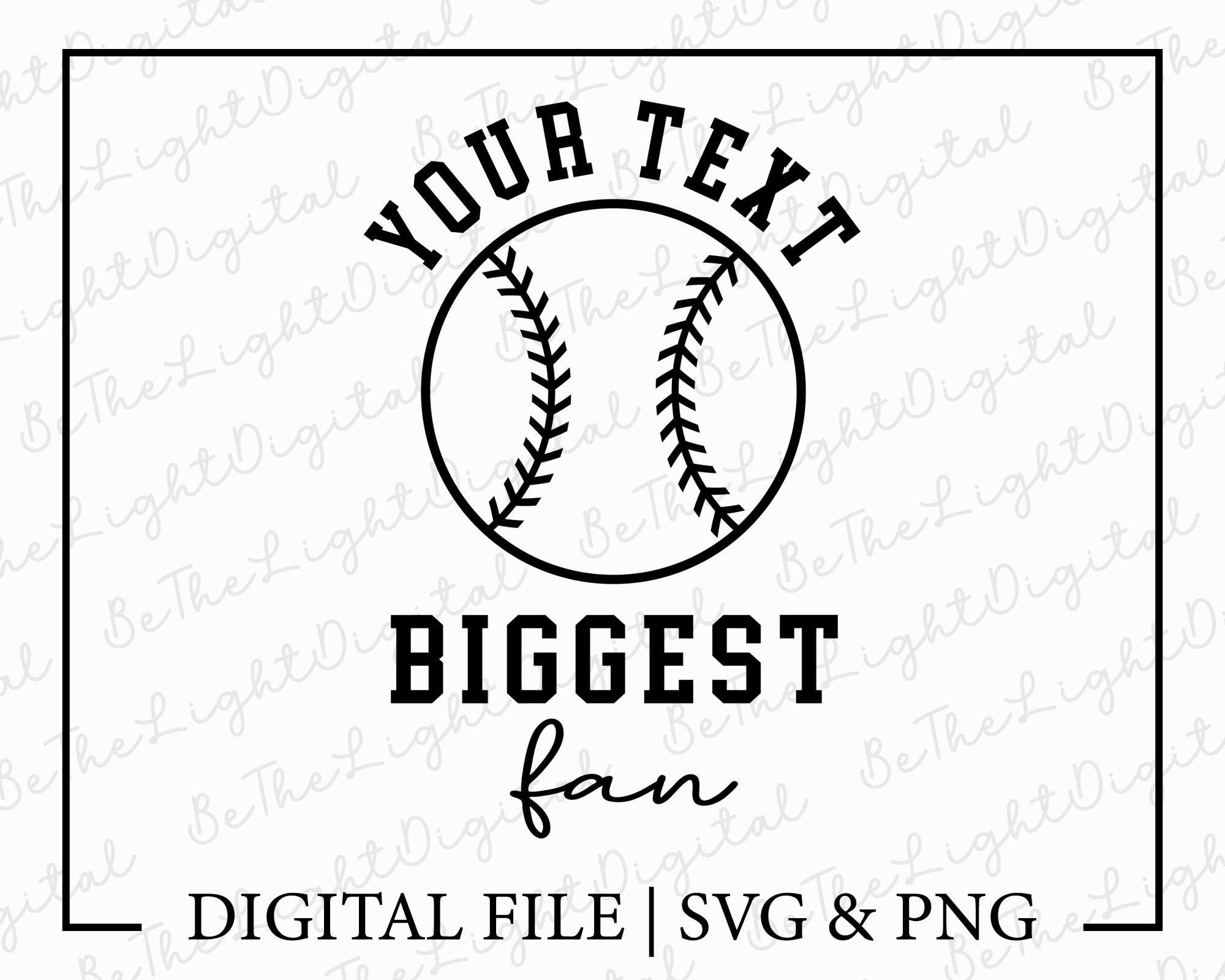 Custom Biggest Fan Svg, Baseball Svg, Digital Download, Custom Baseball ...