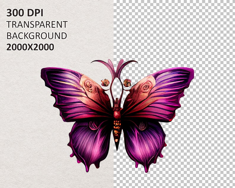 Butterfly Clipart, Png Bundle, Colorful Butterfly, Digital Download ...