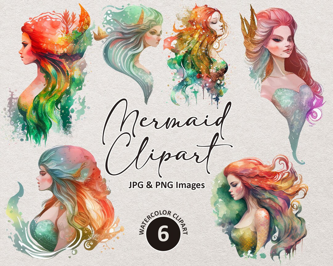 Mermaid Clipart, Bundle Png, Sea Clipart, Digital Download, Magical ...