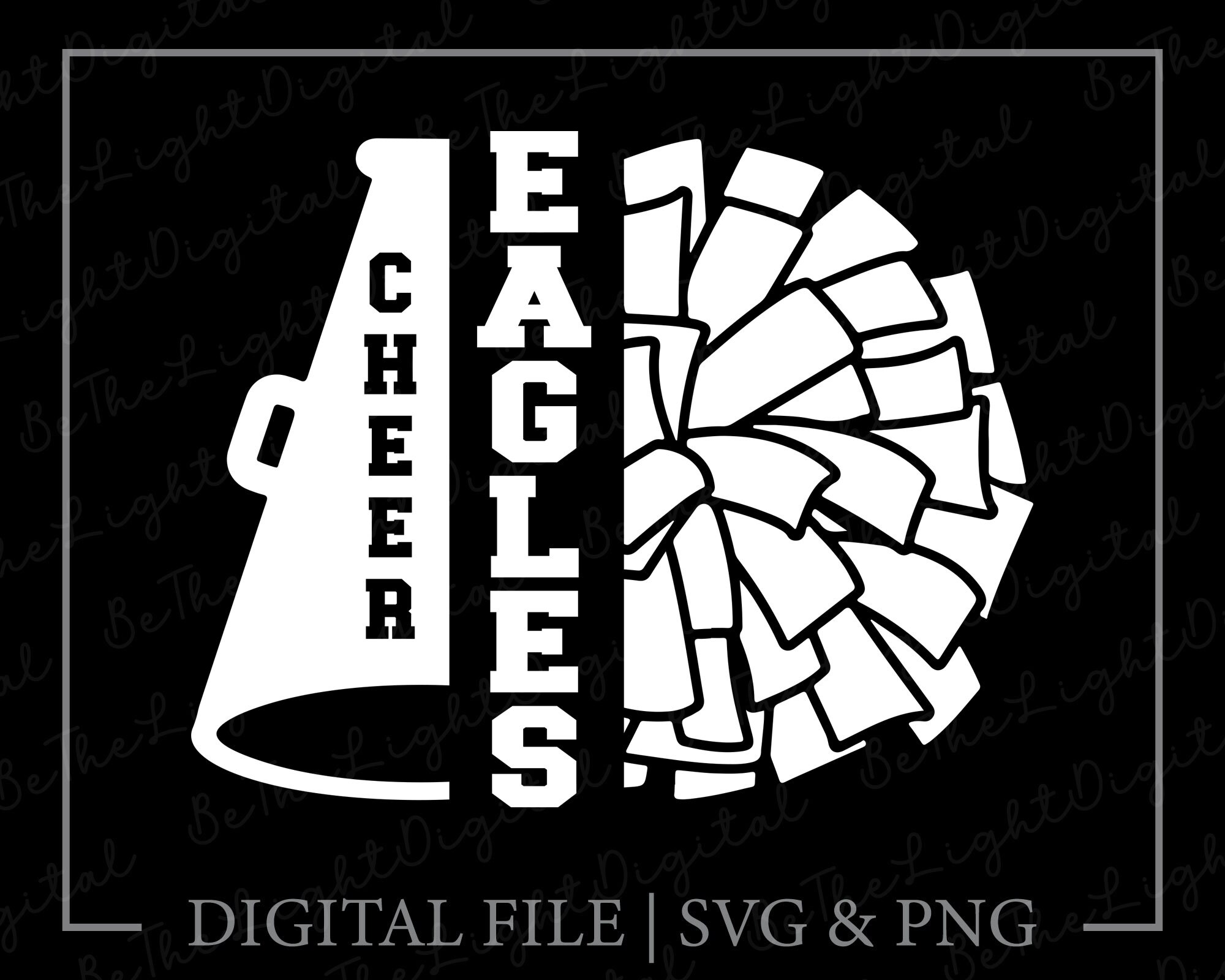 Cheer Eagles Svg, Pom Pom Svg, Printables, Cheerleader Svg, Team Name ...