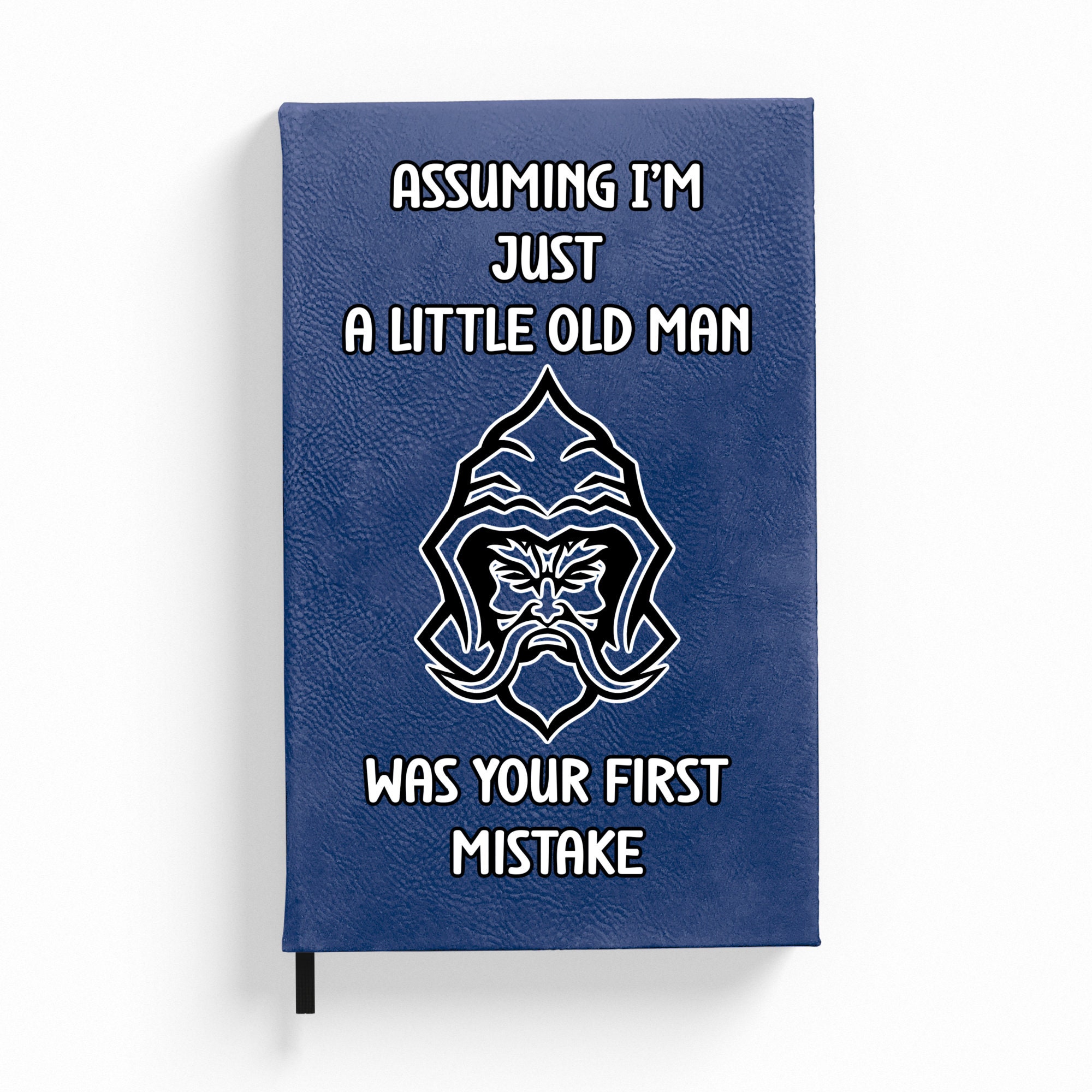 Old Man Gag Gift - Faux Leather Journal - Wizard Grandpa Notebook- 112 ...