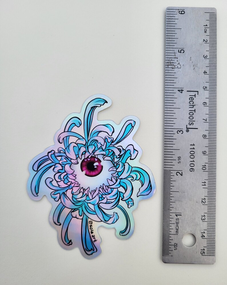 Holographic Flower Eyeball Sticker Japanese Chrysanthemum - Etsy