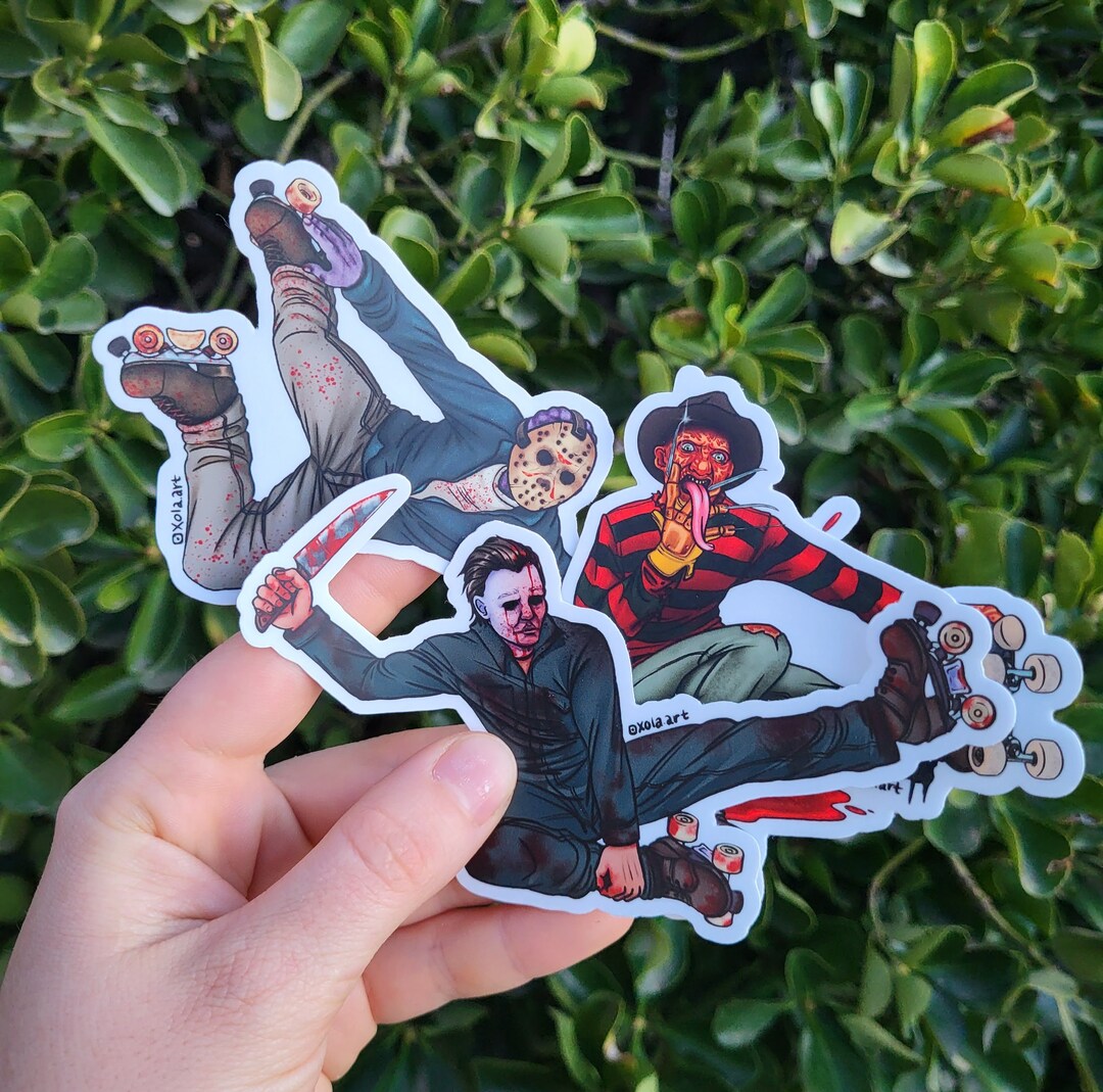 Delux Horror Rollerskate Sticker Pack, Horror Trio Stickerpack, Freddy ...